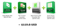 Excel Tools Pack (Batch Excel to PDF Converter PRO + Excel Merger PRO + PDF To Excel Converter ...